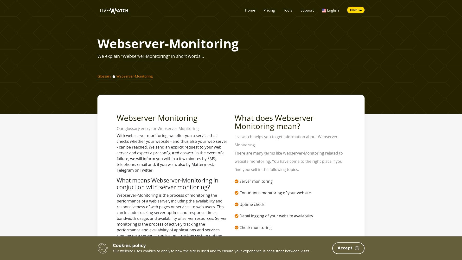 Webserver-Monitoring - Server Monitoring help glossary
